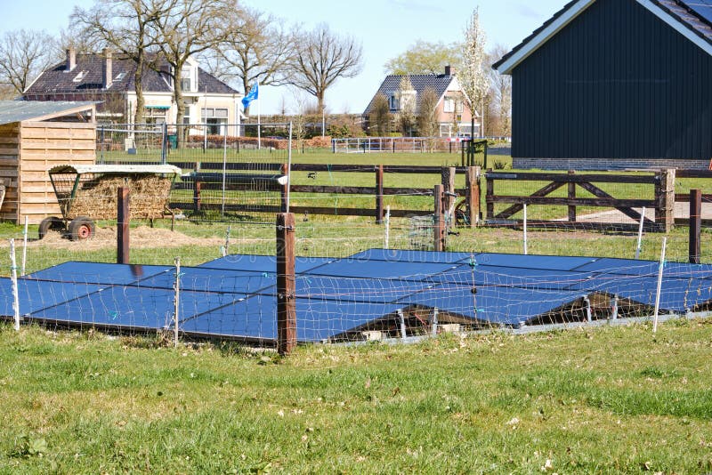 Small Solar Panel Installation on Grass in Noordseschut, Netherlands ...
