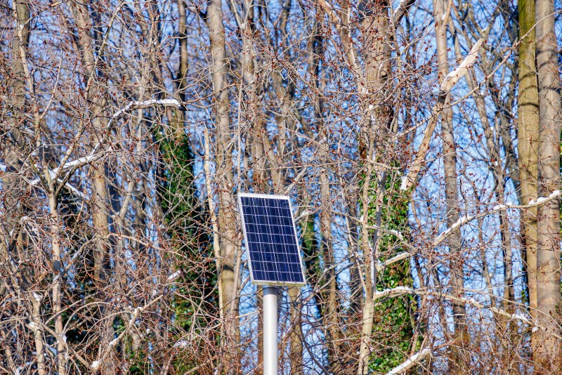 Small Solar Panel on Metal Poles As Electrical Power Generation Systems ...