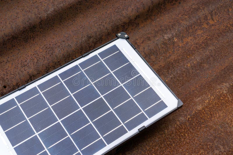 Small Solar Panel on Rooftop. Renewable Energy Stock Photo - Image of ...