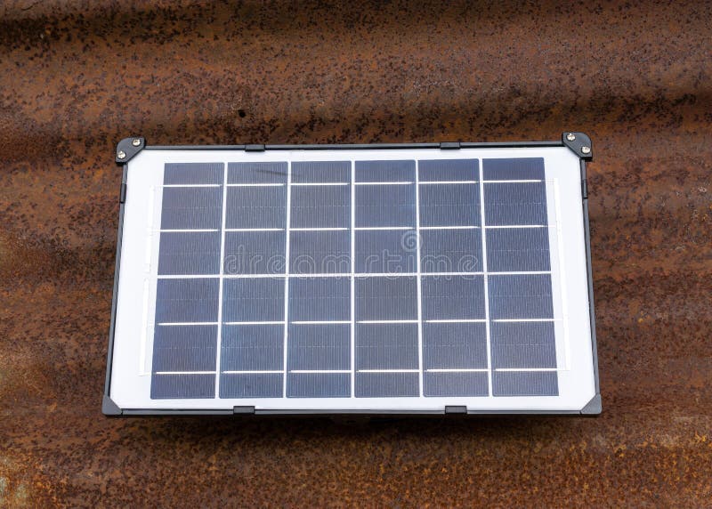 Small Solar Panel on Rooftop. Renewable Energy Stock Photo - Image of ...