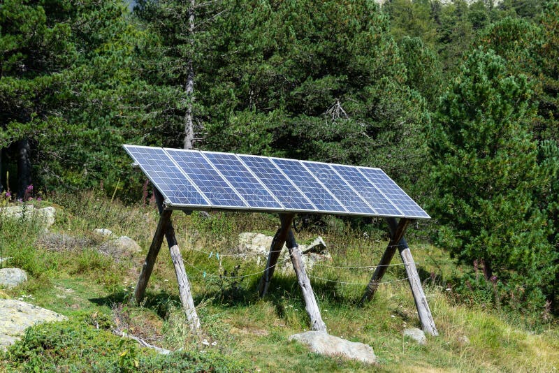 Small Solar Panels Supply Electricity To an Alpine Hut Stock Image ...