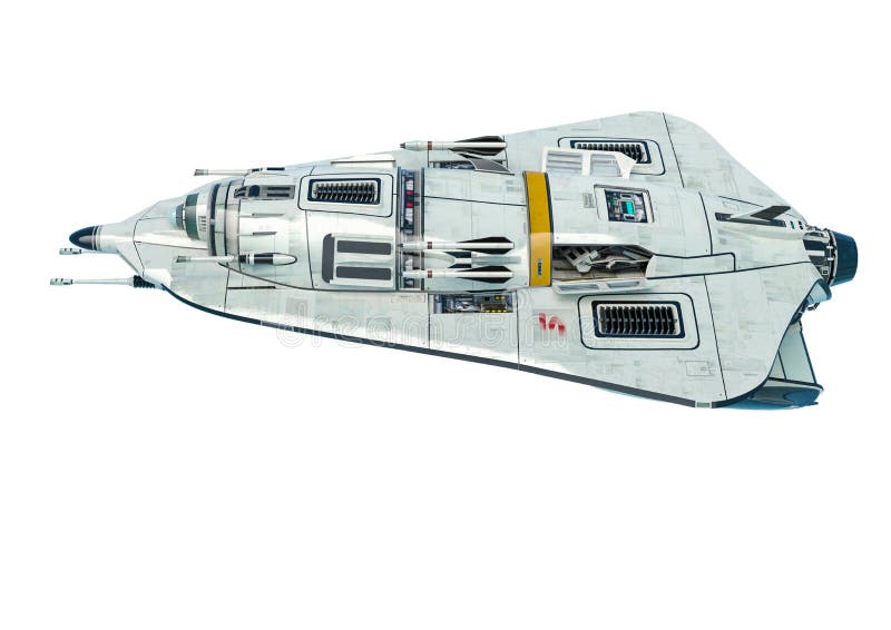 Small Space Ship in a White Background Stock Illustration ...