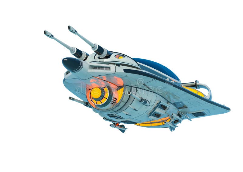 Small Space Ship in a White Background Stock Illustration ...