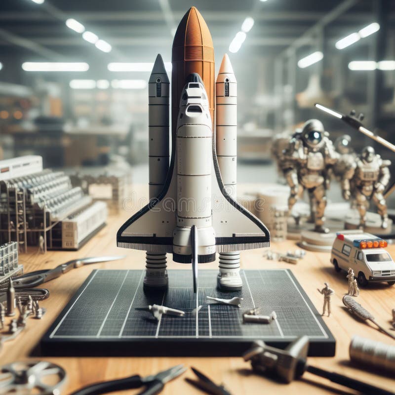 Small Space Shuttle Model Close Up. Stock Illustration - Illustration ...