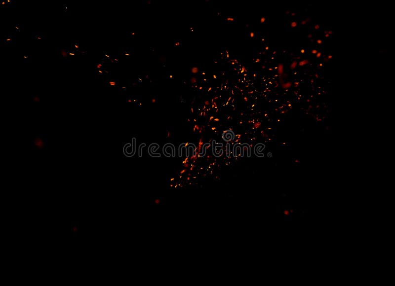 Small Sparks of Fire on a Black Background Stock Photo - Image of fire ...