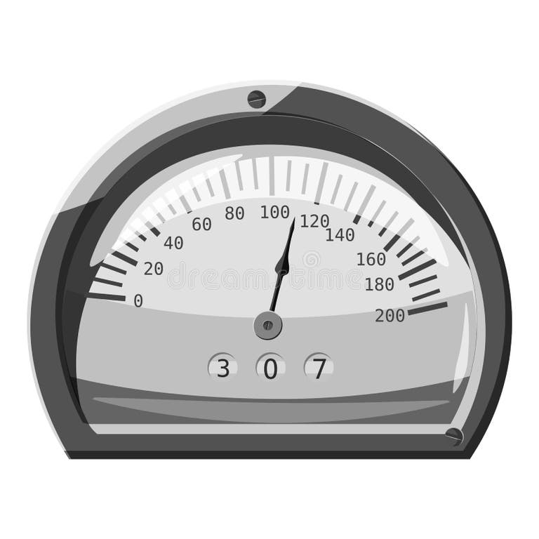 Small Speedometer Icon, Gray Monochrome Style Stock Vector ...