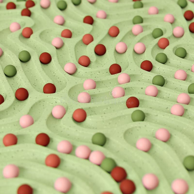 Small Spheres Rolling Down Wavy Slide Stock Illustration - Illustration ...