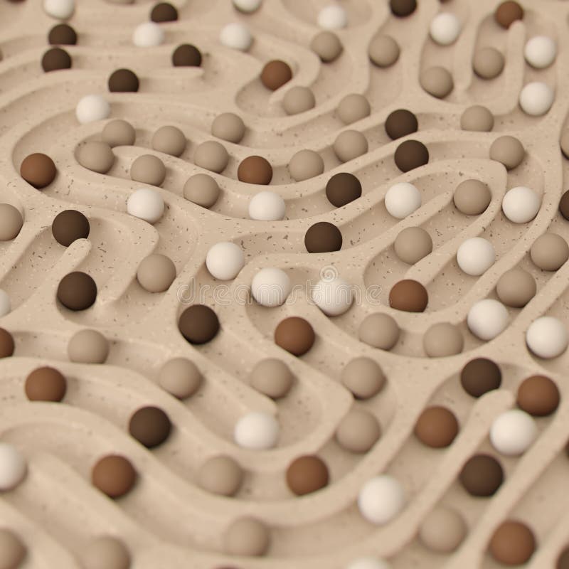 Small Spheres Rolling Down Wavy Slide Stock Illustration - Illustration ...