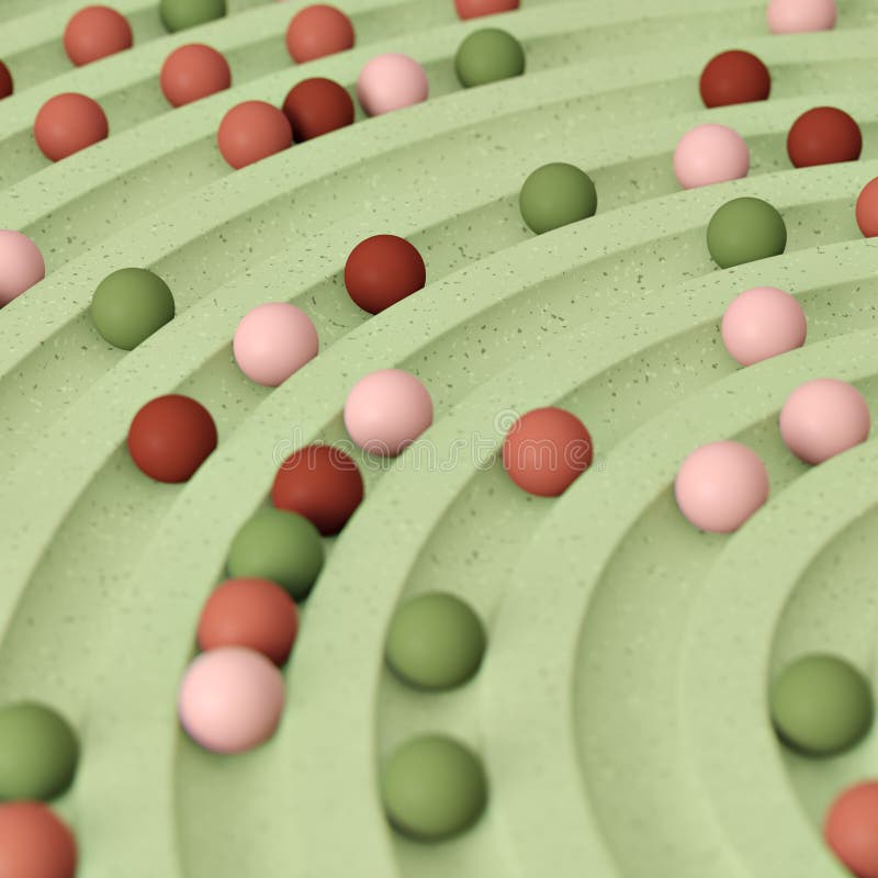 Small Spheres Rolling Down Wavy Slide Stock Illustration - Illustration ...