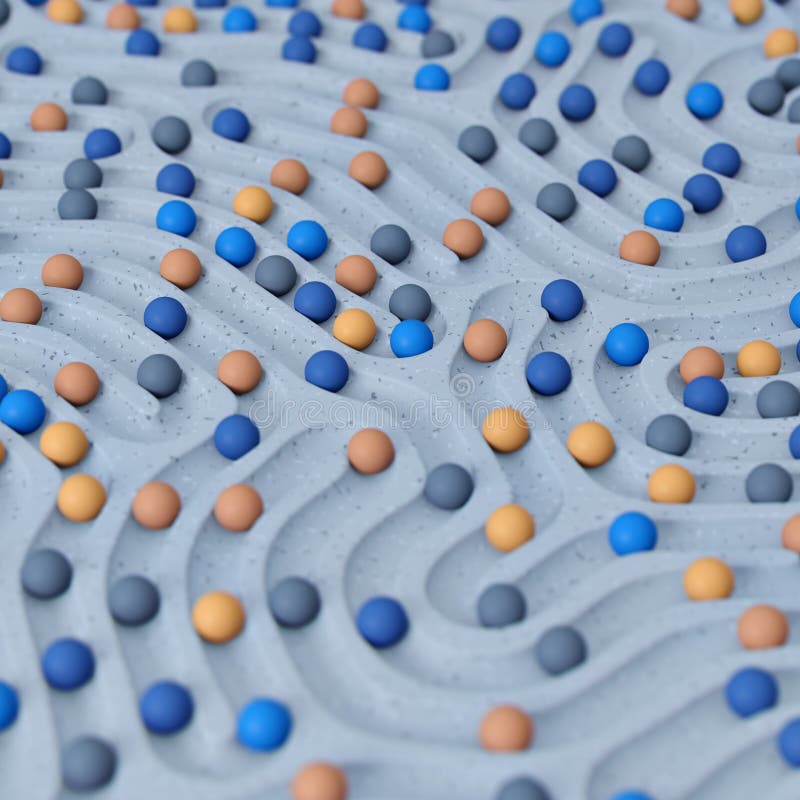 Small Spheres Rolling Down Wavy Slide Stock Illustration - Illustration ...