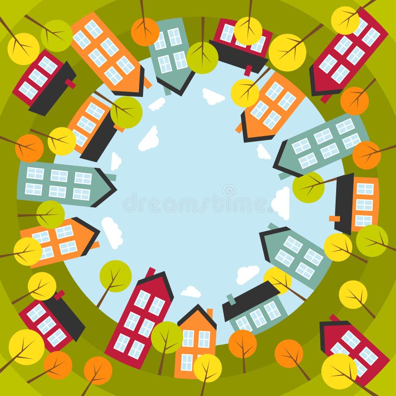 Small spherical town stock vector. Illustration of city - 30450494