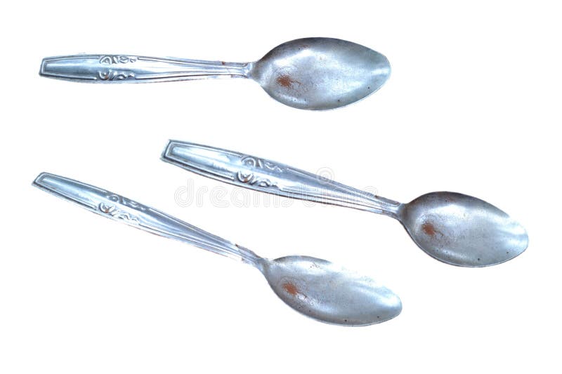 Small Spoon Isolated on White Background Stock Image - Image of black ...