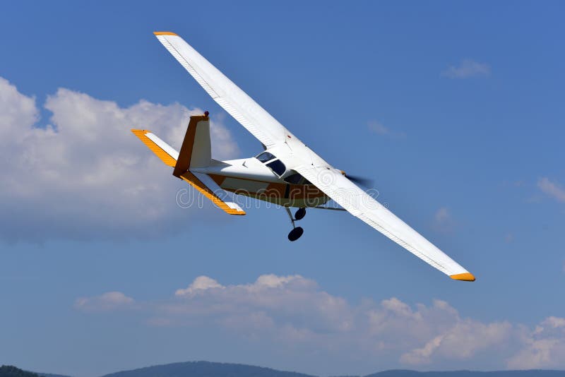 A Small Sports Single-engine Plane is Flying Stock Image - Image of ...