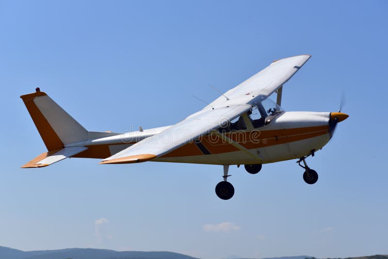 A Small Sports Single-engine Plane is Flying Stock Image - Image of ...