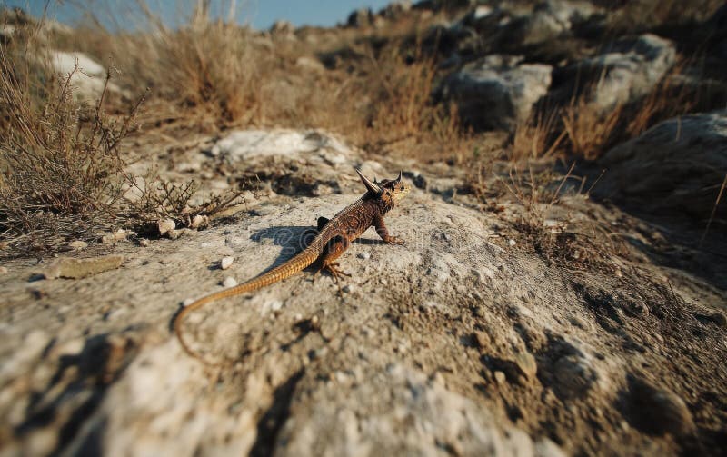 Small Spotted Lizard on Arid Ground Stock Illustration - Illustration ...