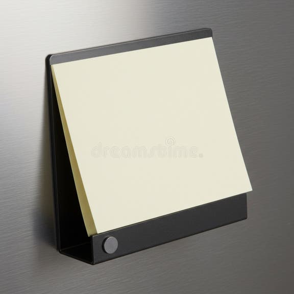 A Small Square Block of Sticky Notes is Mounted on a Sleek, Metallic ...