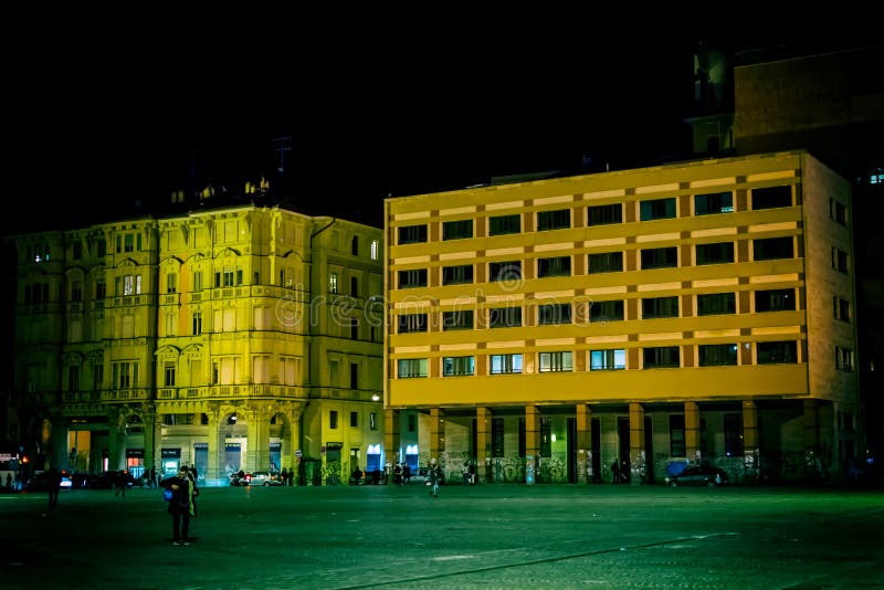 Small Square in Bologna at Night Editorial Image - Image of bologna ...