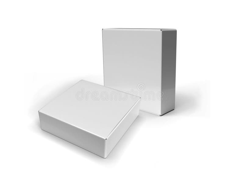 Small Square Box Packaging 3D Illustration Mockup Scene Stock ...