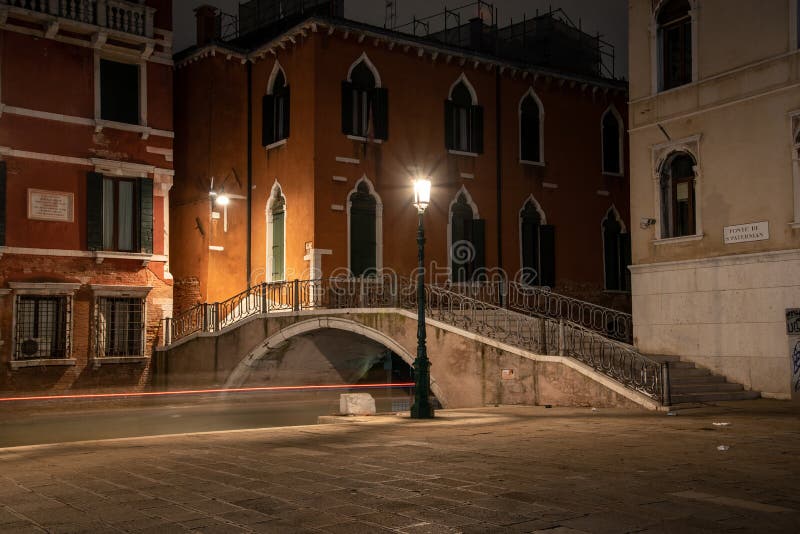 Small Square in Cannaregio at Night, Venice Stock Photo - Image of ...