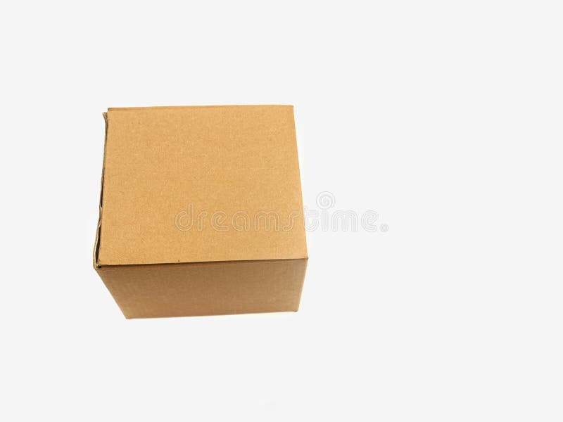 Plain Cardboard Box Holding Gift Package Isolated on White Background ...