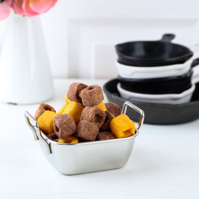 Small Square Cheese and Chocolate Wafer Stock Image - Image of crispy ...