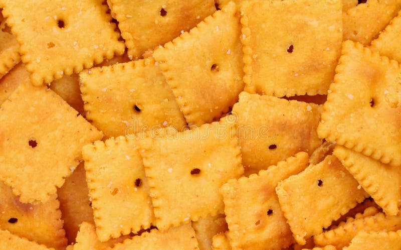 Small Square Cheese Crackers Close View Stock Photo - Image of taste ...
