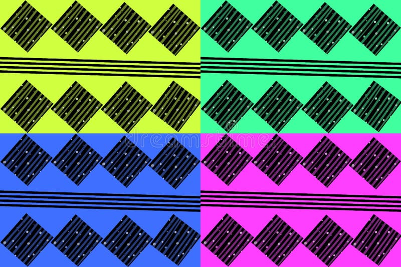 Small Square Design Divide in Four Colors Pattern Stock Illustration ...