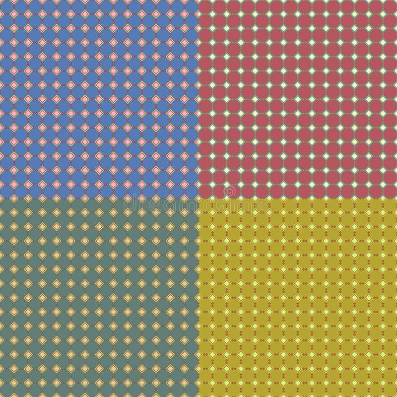 Small Square Seamless Patterm Set on Color Paper Background Stock ...