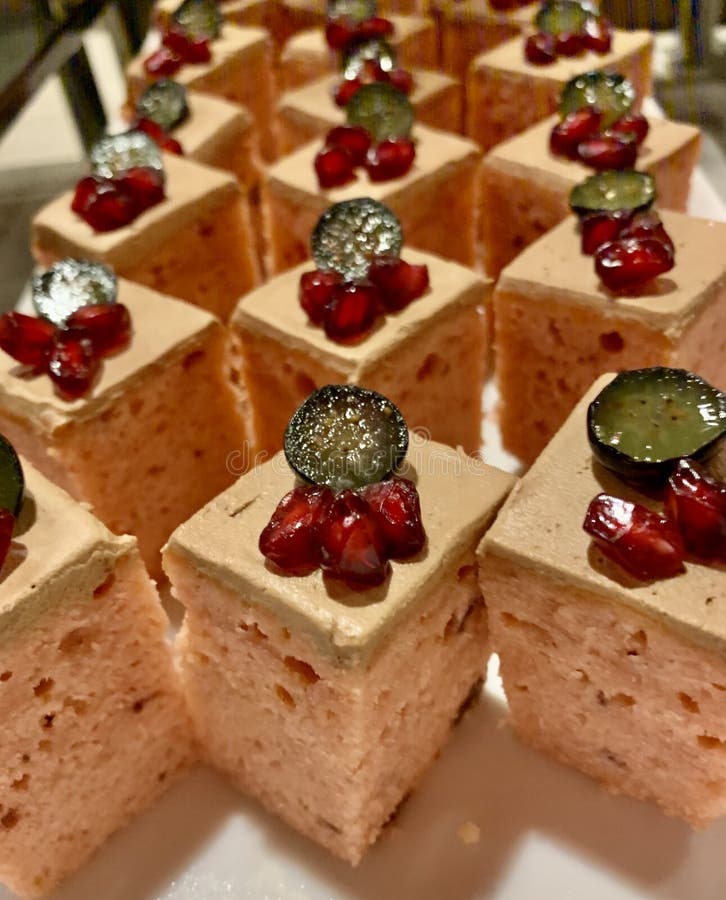 Small Square Sponge Dessert Cakes Stock Photo - Image of small, cakes ...