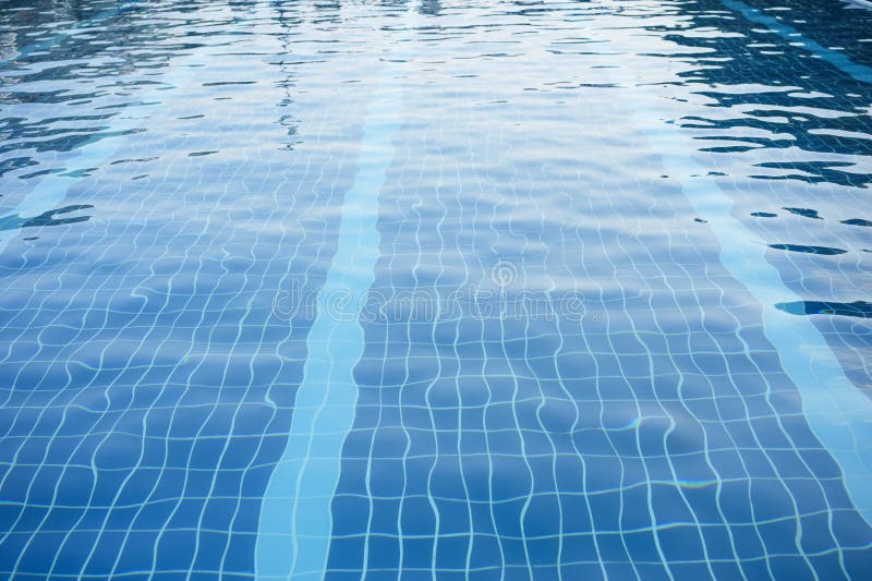 Small Square Tiles in the Pool. Waves, Reflection, Lines Stock Photo ...