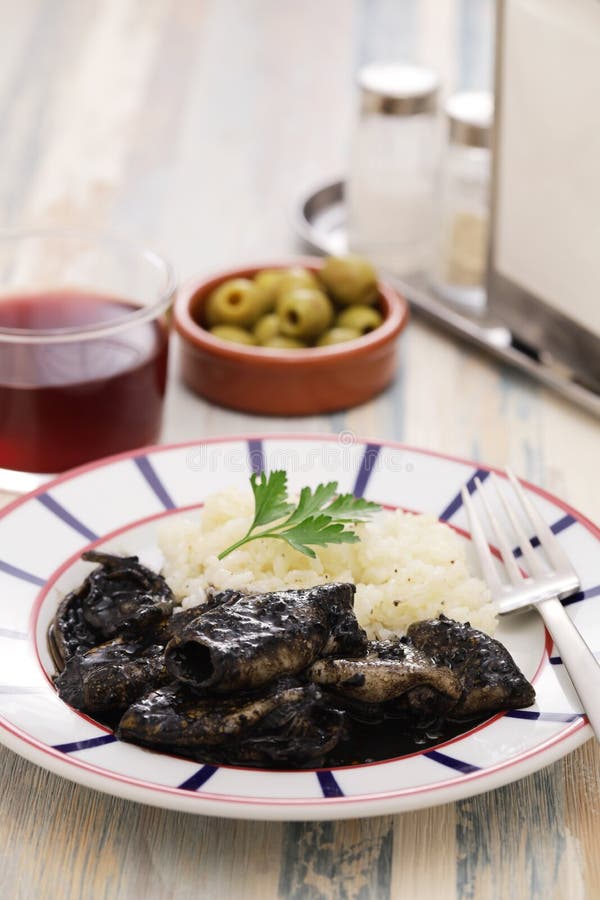 Squid cooked stock photo. Image of cecipe, squid, bean - 97438668