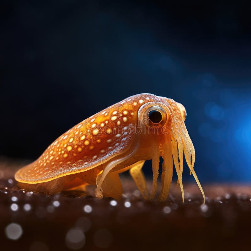 Small Squid is Sitting on Sand Stock Illustration - Illustration of ...