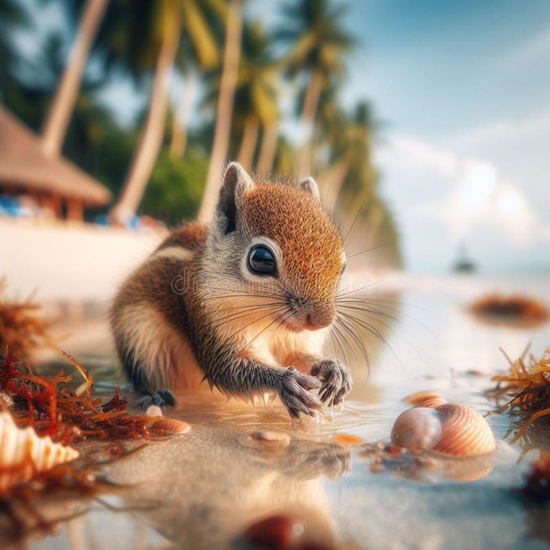 A Small Squirrel Captures Our Attention with Its Sharp Focus Against a ...