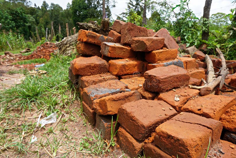 Small Stack of Baked Bricks Stock Photo - Image of stack, forest: 201765140