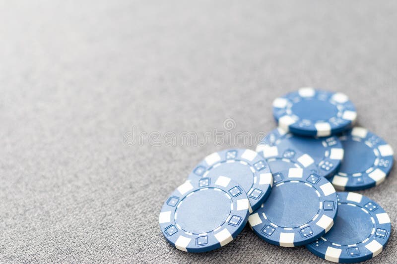 Small Stack of Blue Poker Chips, Closeup on Background Stock Image ...