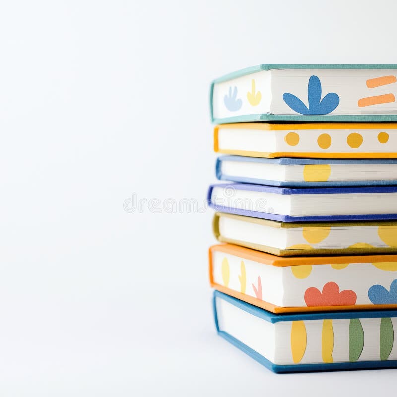 A Small Stack of Children S Books with Bright, Playful Illustrations on ...
