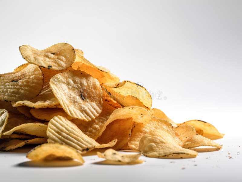 Small Stack of Delicious Crispy Potato Chips. Potato Chips Stock ...