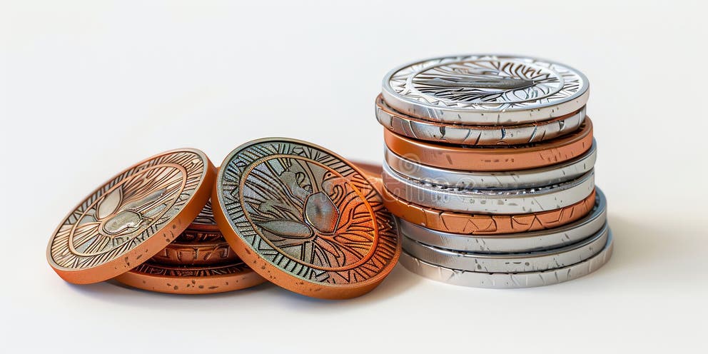 A Pile Small Stack of Fantasy Copper Stock Illustration - Illustration ...