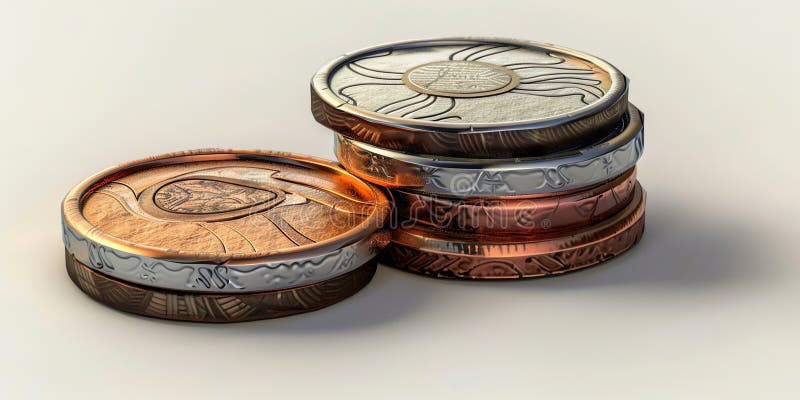 Small Stack of Fantasy Copper Stock Illustration - Illustration of ...