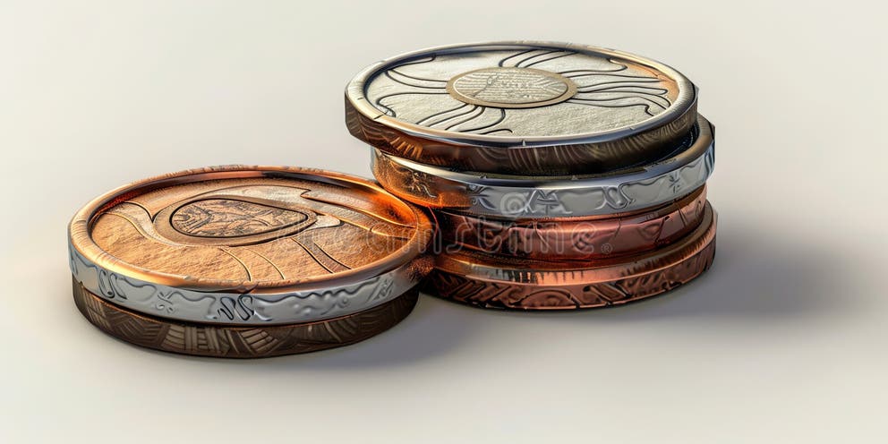 Small Stack of Fantasy Copper Stock Illustration - Illustration of ...