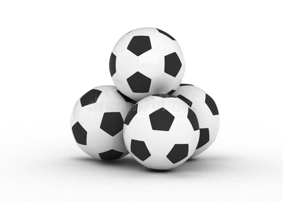 Small Stack of Football Soccer Balls Stock Illustration - Illustration ...