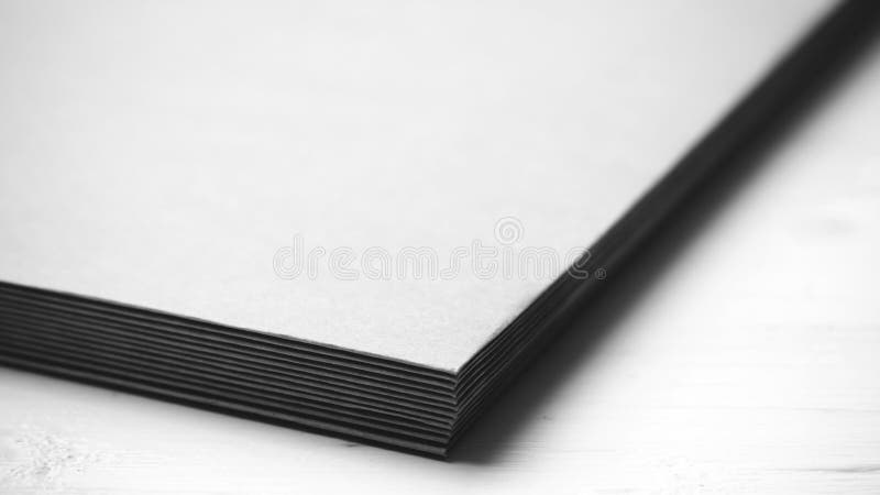 Small of Stack Paper Black and White Color Stock Image - Image of blank ...