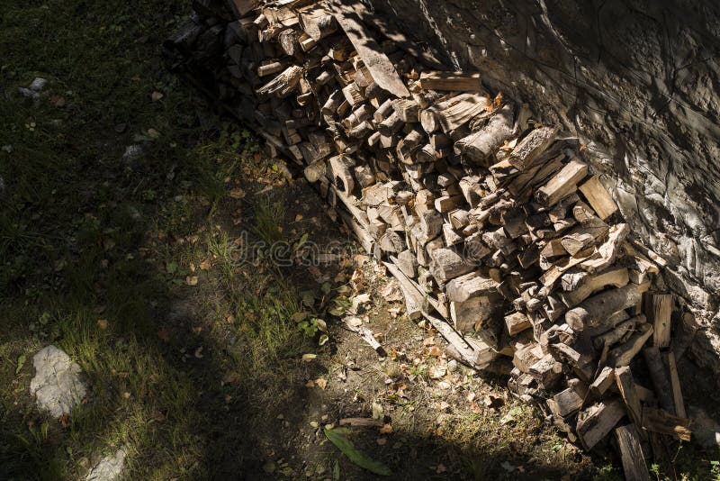 Small Stack of Wood for Fire Place Stock Photo - Image of preparation ...