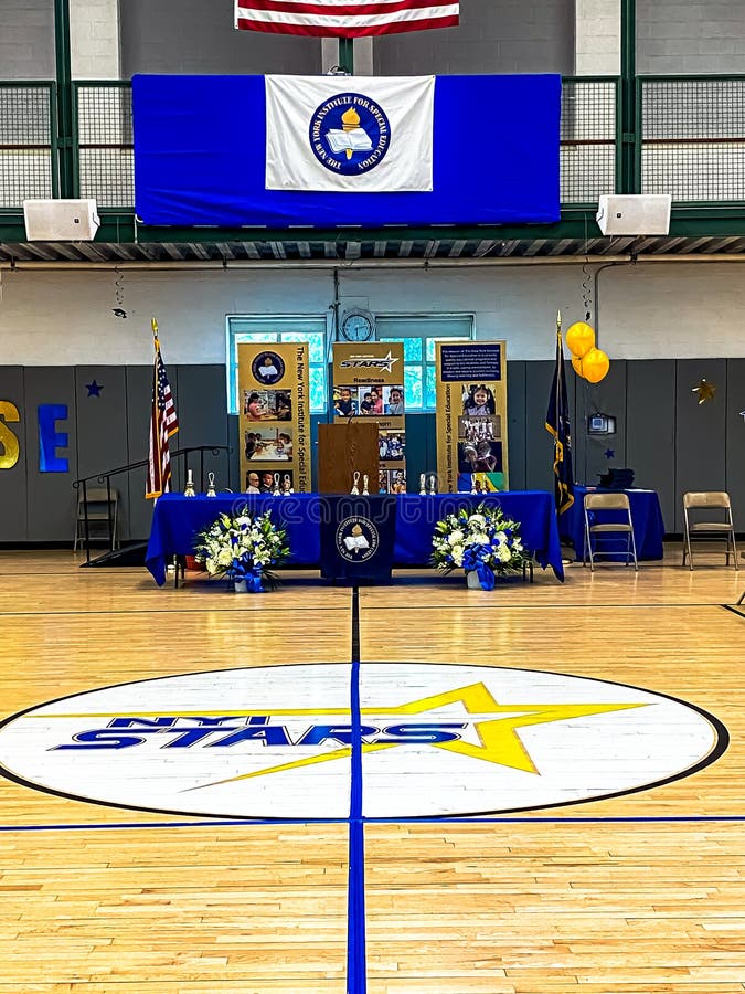 Small Stage with Table and Podium at a Graduation Ceremony. Editorial ...