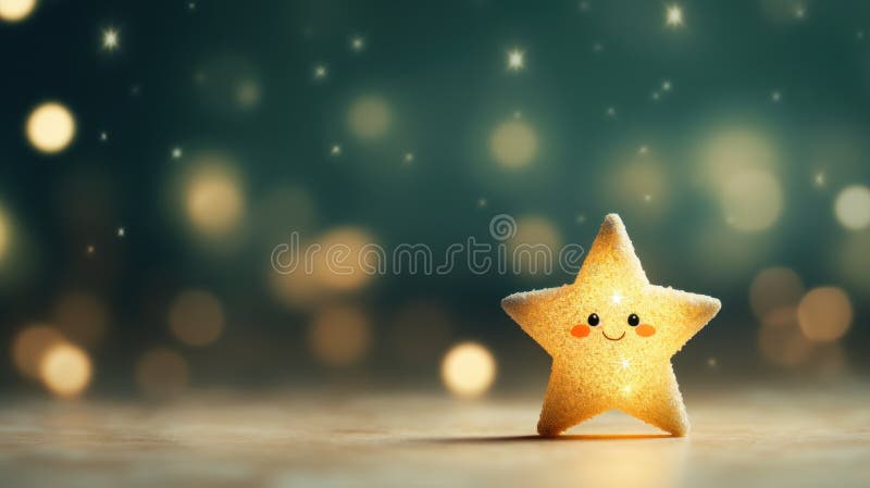A Small Star with a Smiley Face on it, AI Stock Illustration ...