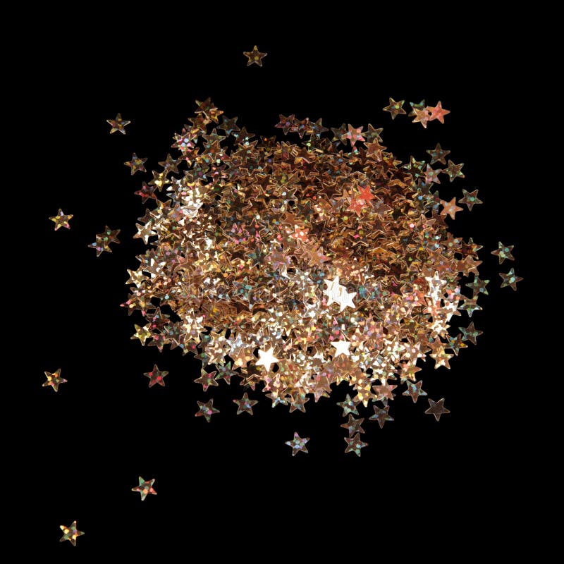 Small Stars Sparkling Brightly Isolated on Black Stock Photo - Image of ...