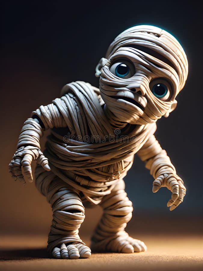 A Small Statue of a Skeleton Wrapped in Rope Stock Illustration ...