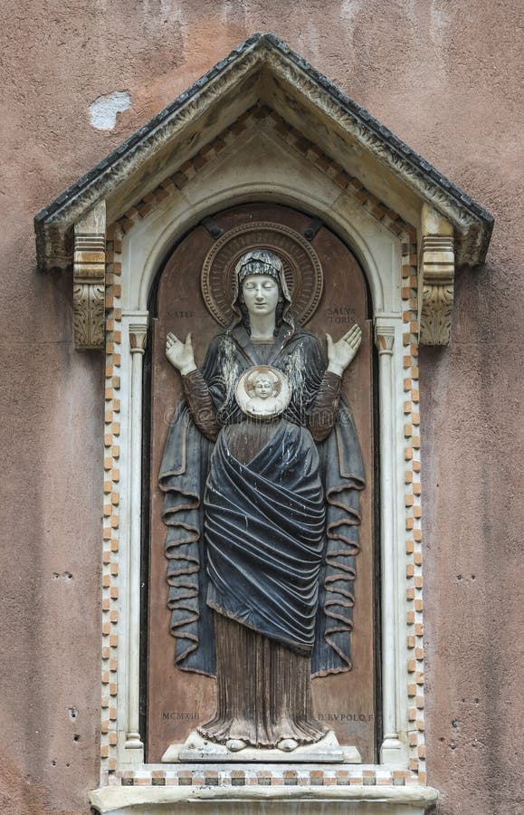 Small Statue in the Window, Venice, Italy, Summer Stock Image - Image ...
