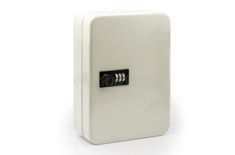 Small Steel Safe on White Background : Clipping Path Included. Stock ...