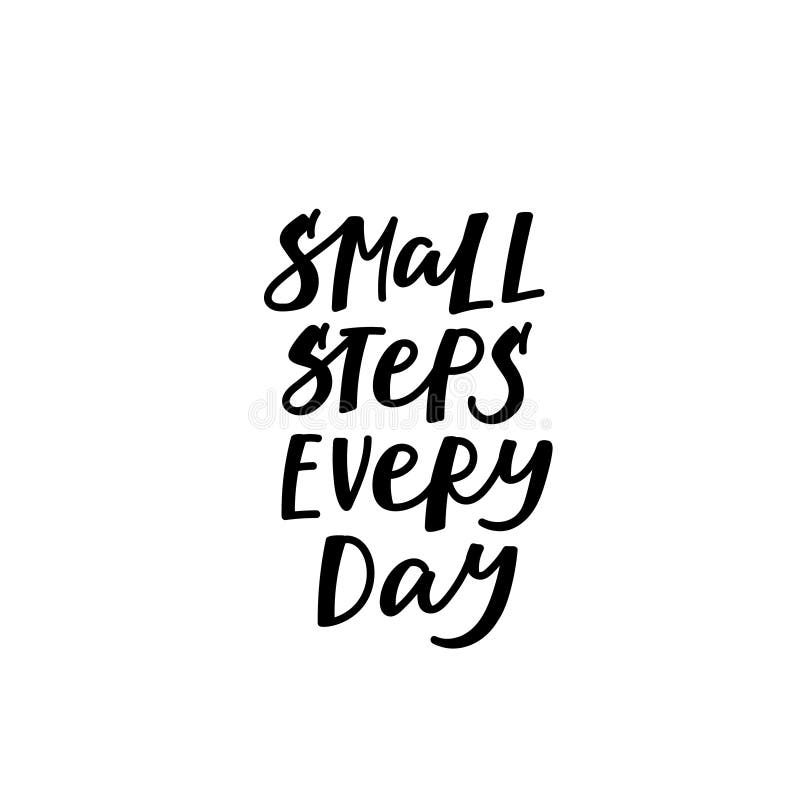 Small Step Every Day on Blue and Green Watercolor Background Stock ...